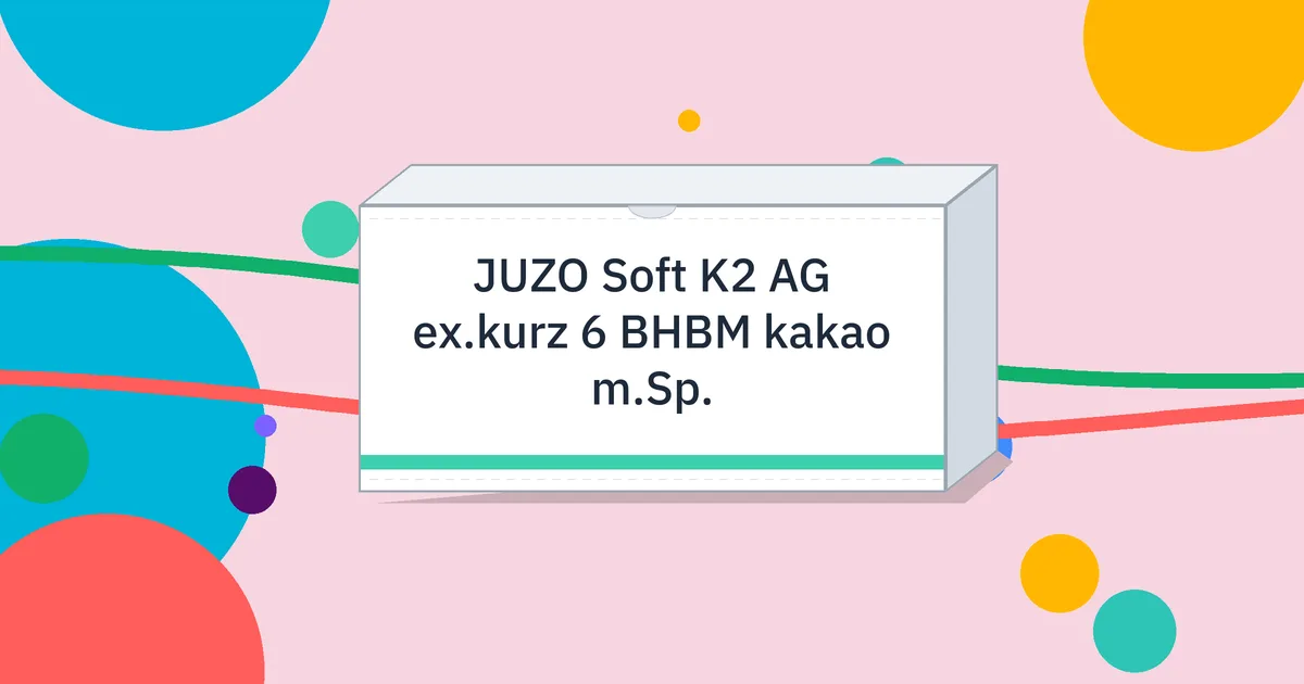 Symbolbild: Packung mit der Aufschrift JUZO Soft K2 AG ex.kurz 6 BHBM kakao m.Sp. (PZN 14860634) – Verfügbarkeit und Bezug in Apotheken in Frankfurt am Main