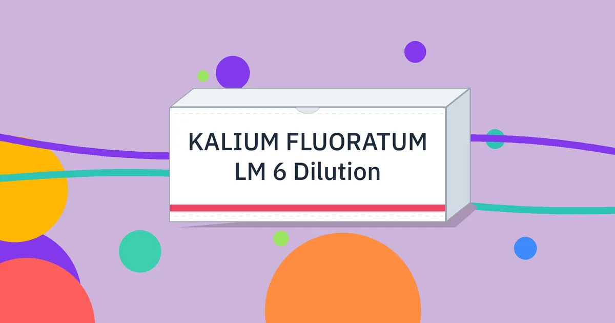Symbolbild: Packung mit der Aufschrift KALIUM FLUORATUM LM 6 Dilution (PZN 12921426) – Verfügbarkeit und Bezug in Apotheken in Frankfurt am Main