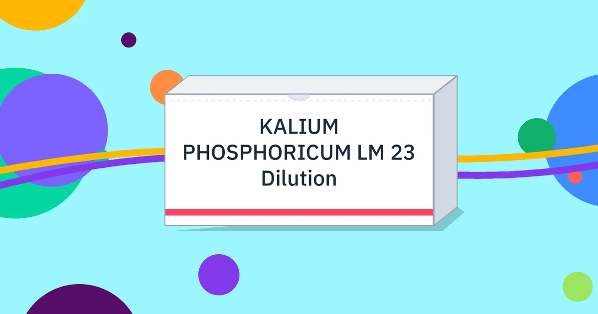 Symbolbild: Packung mit der Aufschrift KALIUM PHOSPHORICUM LM 23 Dilution (PZN 12924689) – Verfügbarkeit und Bezug in Apotheken in Frankfurt am Main