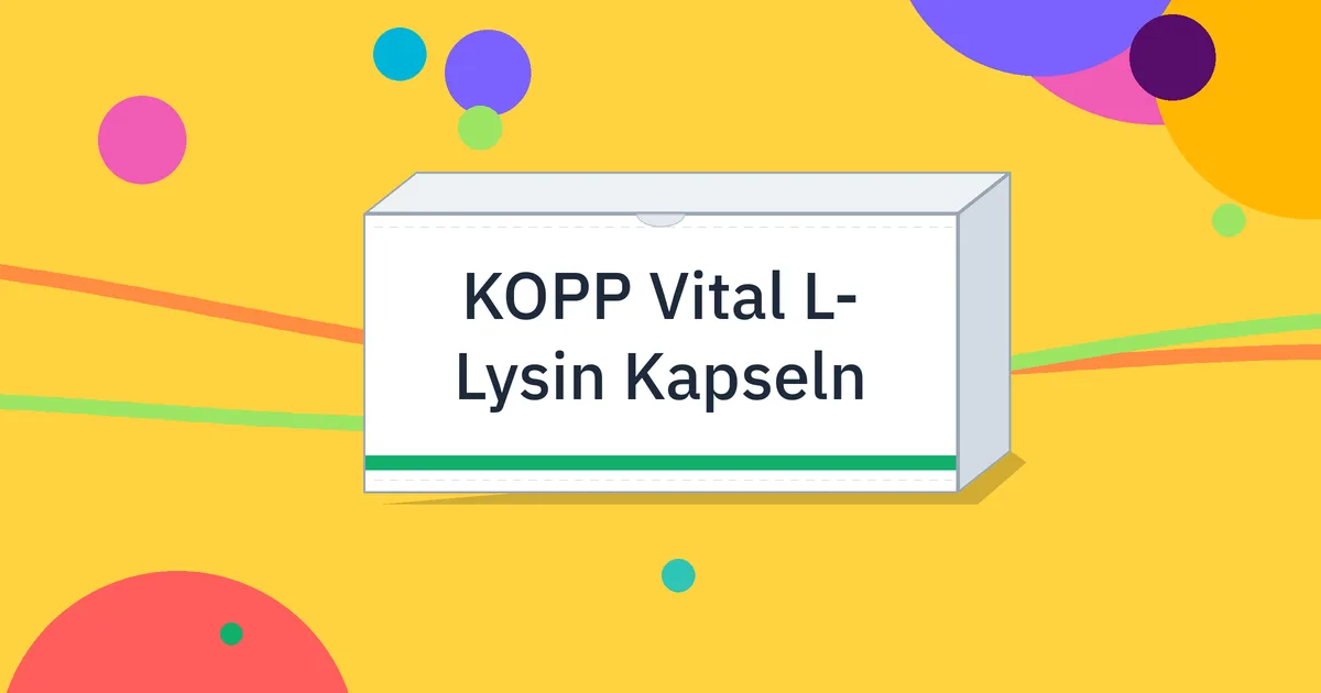 Symbolbild: Packung mit der Aufschrift KOPP Vital L-Lysin Kapseln (PZN 18810892) – Verfügbarkeit und Bezug in Apotheken in Frankfurt am Main