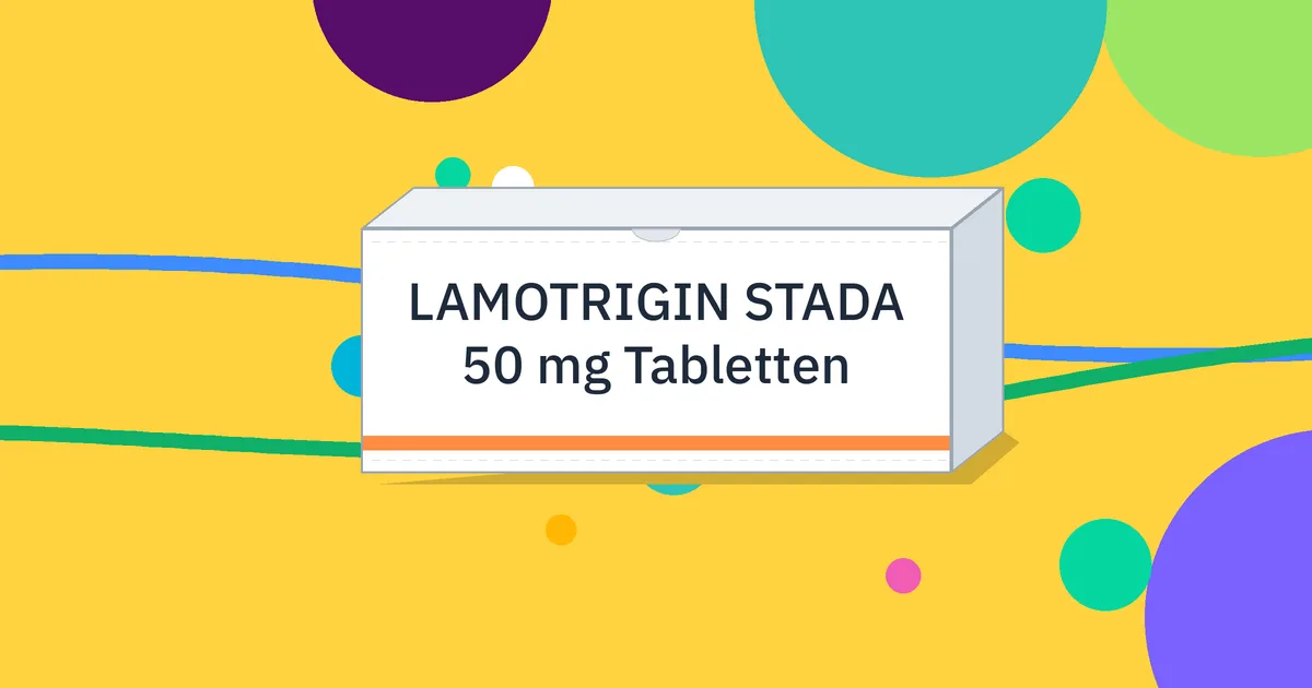 Symbolbild: Packung mit der Aufschrift LAMOTRIGIN STADA 50 mg Tabletten (PZN 04087771) – Verfügbarkeit und Bezug in Apotheken in Frankfurt am Main