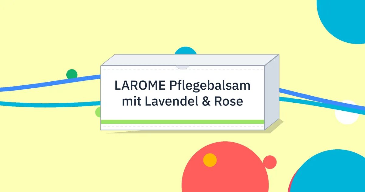 Symbolbild: Packung mit der Aufschrift LAROME Pflegebalsam mit Lavendel & Rose (PZN 06817417) – Verfügbarkeit und Bezug in Apotheken in Frankfurt am Main