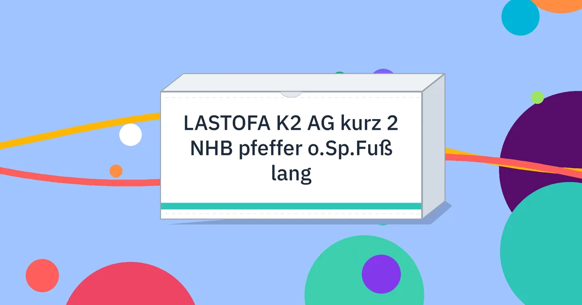 Symbolbild: Packung mit der Aufschrift LASTOFA K2 AG kurz 2 NHB pfeffer o.Sp.Fuß lang (PZN 14149616) – Verfügbarkeit und Bezug in Apotheken in Frankfurt am Main