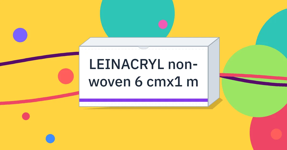 Symbolbild: Packung mit der Aufschrift LEINACRYL non-woven 6 cmx1 m (PZN 00971672) – Verfügbarkeit und Bezug in Apotheken in Frankfurt am Main