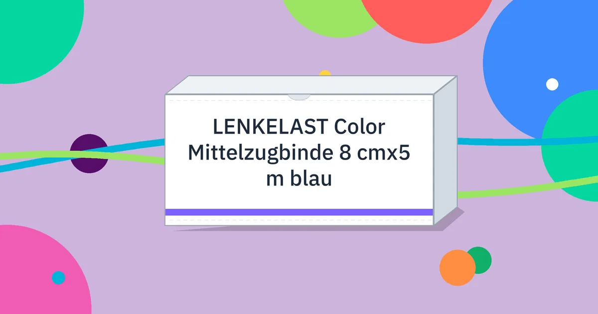 Symbolbild: Packung mit der Aufschrift LENKELAST Color Mittelzugbinde 8 cmx5 m blau (PZN 11607053) – Verfügbarkeit und Bezug in Apotheken in Frankfurt am Main