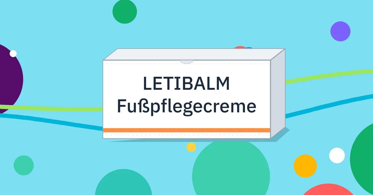 Symbolbild: Packung mit der Aufschrift LETIBALM Fußpflegecreme (PZN 14419180) – Verfügbarkeit und Bezug in Apotheken in Frankfurt am Main