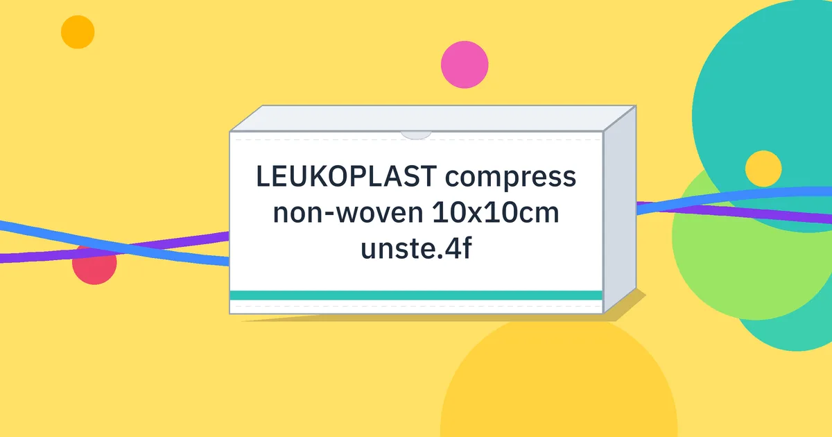 Symbolbild: Packung mit der Aufschrift LEUKOPLAST compress non-woven 10x10cm unste.4f (PZN 17207076) – Verfügbarkeit und Bezug in Apotheken in Frankfurt am Main