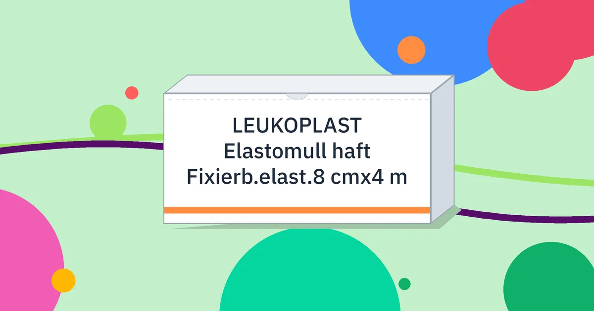 Symbolbild: Packung mit der Aufschrift LEUKOPLAST Elastomull haft Fixierb.elast.8 cmx4 m (PZN 14220136) – Verfügbarkeit und Bezug in Apotheken in Frankfurt am Main