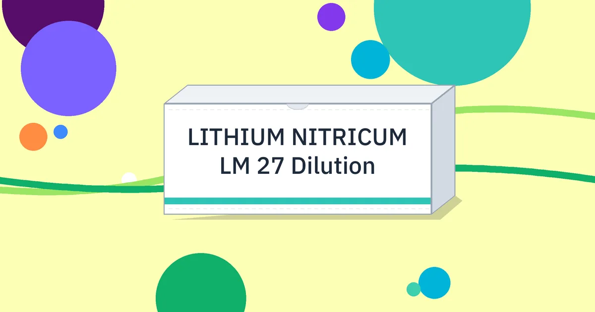 Symbolbild: Packung mit der Aufschrift LITHIUM NITRICUM LM 27 Dilution (PZN 12932648) – Verfügbarkeit und Bezug in Apotheken in Frankfurt am Main