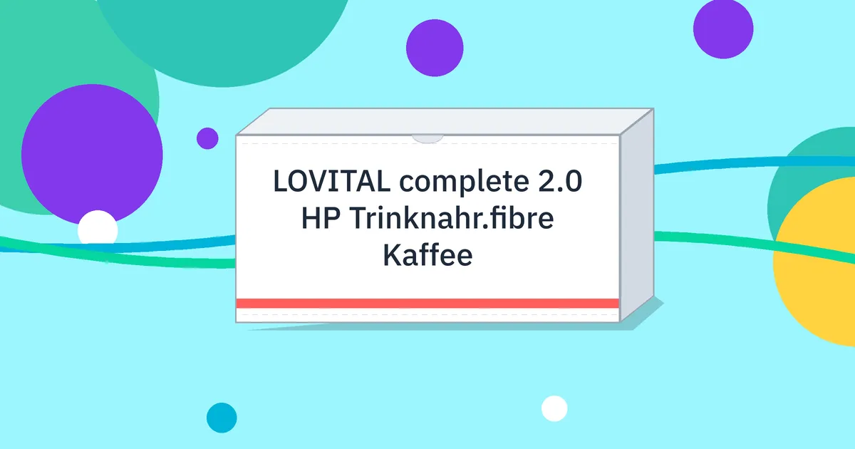 Symbolbild: Packung mit der Aufschrift LOVITAL complete 2.0 HP Trinknahr.fibre Kaffee (PZN 19442456) – Verfügbarkeit und Bezug in Apotheken in Frankfurt am Main