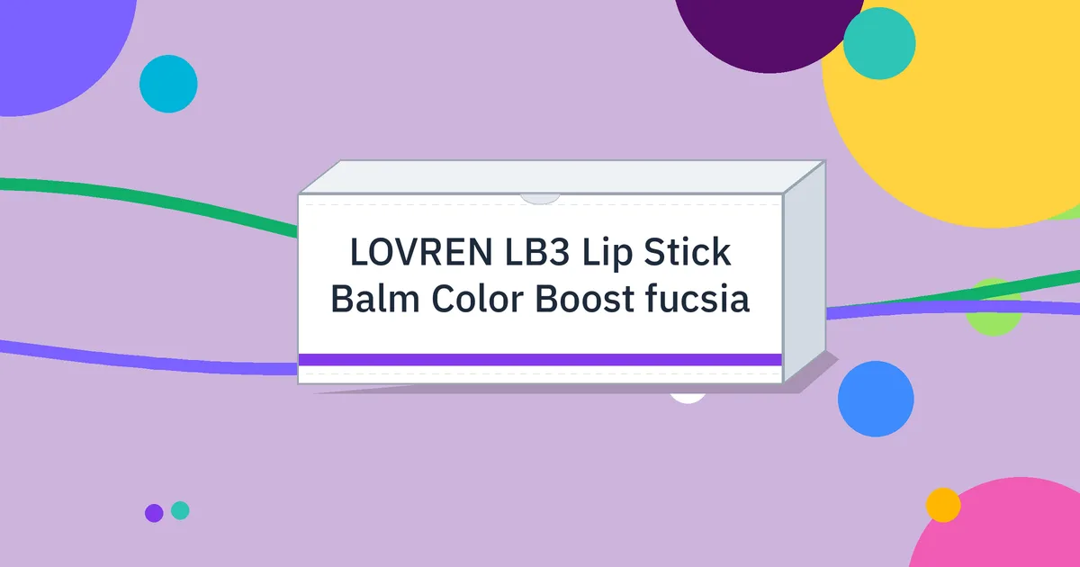 Symbolbild: Packung mit der Aufschrift LOVREN LB3 Lip Stick Balm Color Boost fucsia (PZN 20030718) – Verfügbarkeit und Bezug in Apotheken in Frankfurt am Main