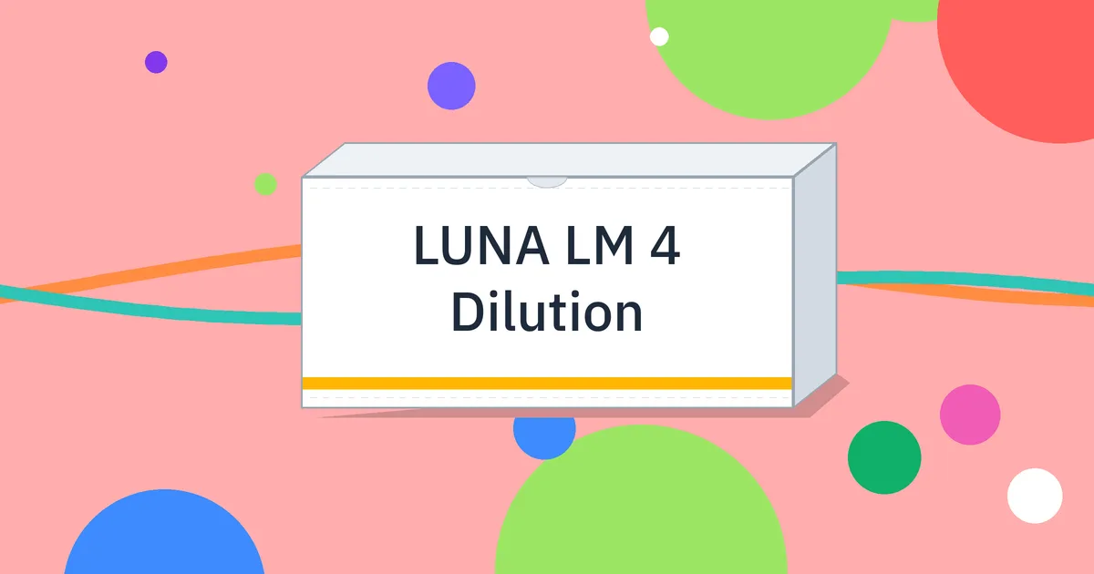 Symbolbild: Packung mit der Aufschrift LUNA LM 4 Dilution (PZN 12933777) – Verfügbarkeit und Bezug in Apotheken in Frankfurt am Main