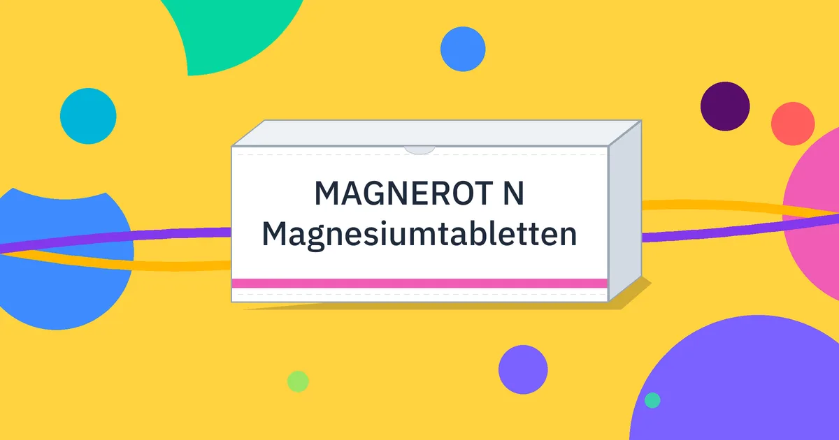 Symbolbild: Packung mit der Aufschrift MAGNEROT N Magnesiumtabletten (PZN 06963366) – Verfügbarkeit und Bezug in Apotheken in Frankfurt am Main