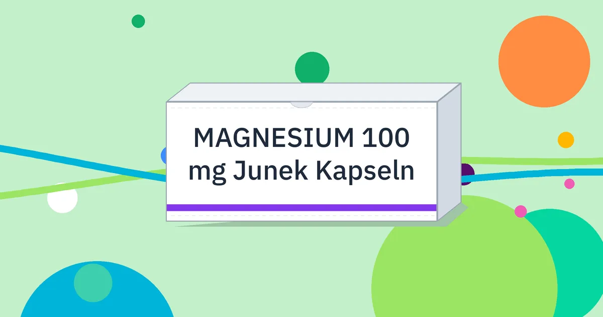 Symbolbild: Packung mit der Aufschrift MAGNESIUM 100 mg Junek Kapseln (PZN 03515992) – Verfügbarkeit und Bezug in Apotheken in Frankfurt am Main
