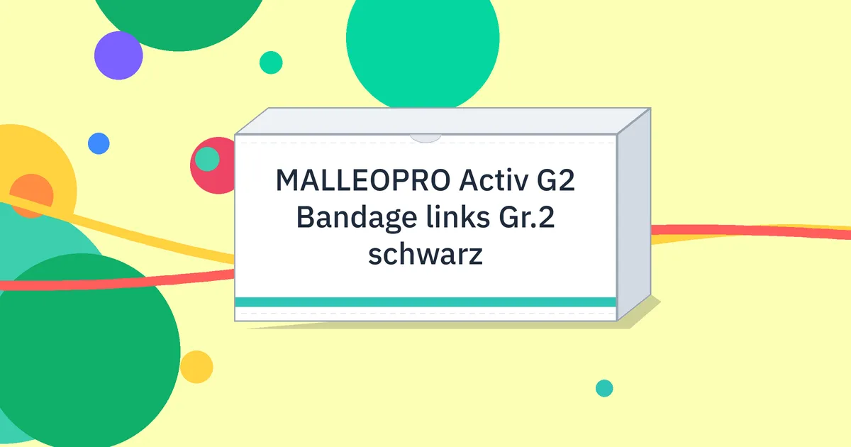 Symbolbild: Packung mit der Aufschrift MALLEOPRO Activ G2 Bandage links Gr.2 schwarz (PZN 09730898) – Verfügbarkeit und Bezug in Apotheken in Frankfurt am Main