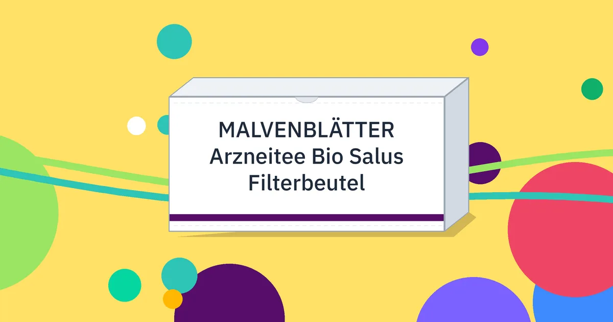 Symbolbild: Packung mit der Aufschrift MALVENBLÄTTER Arzneitee Bio Salus Filterbeutel (PZN 19380264) – Verfügbarkeit und Bezug in Apotheken in Frankfurt am Main