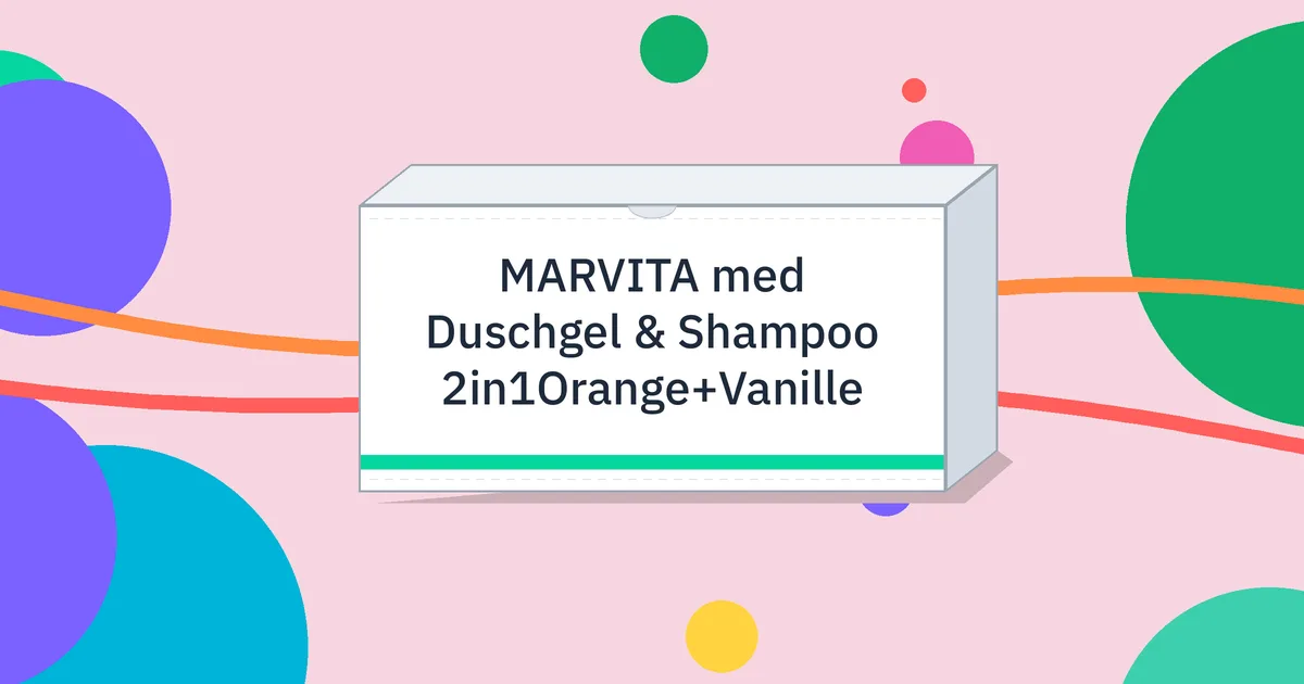 Symbolbild: Packung mit der Aufschrift MARVITA med Duschgel & Shampoo 2in1Orange+Vanille (PZN 19487370) – Verfügbarkeit und Bezug in Apotheken in Frankfurt am Main