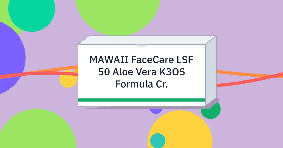 Symbolbild: Packung mit der Aufschrift MAWAII FaceCare LSF 50 Aloe Vera K3OS Formula Cr. (PZN 14317829) – Verfügbarkeit und Bezug in Apotheken in Frankfurt am Main