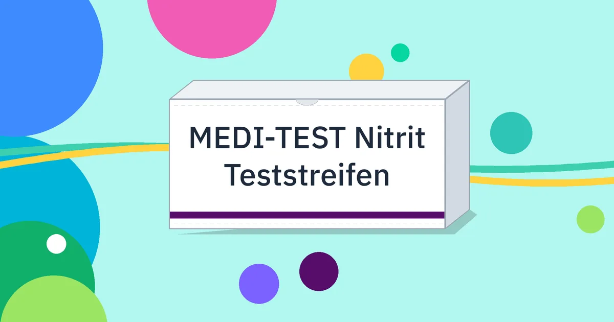 Symbolbild: Packung mit der Aufschrift MEDI-TEST Nitrit Teststreifen (PZN 03440053) – Verfügbarkeit und Bezug in Apotheken in Frankfurt am Main