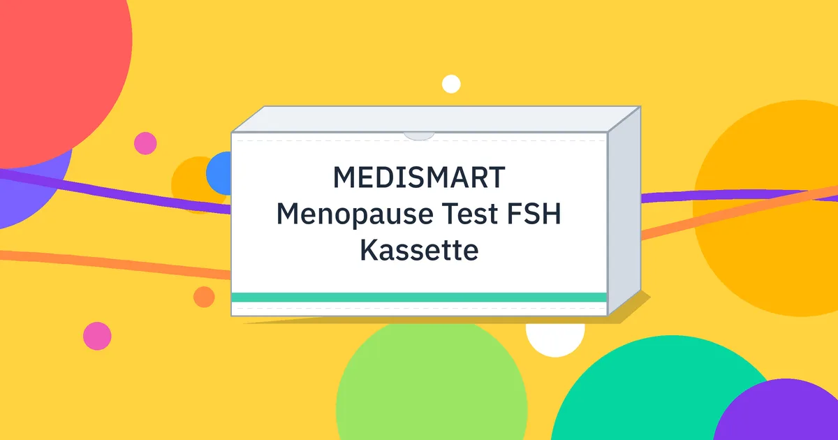 Symbolbild: Packung mit der Aufschrift MEDISMART Menopause Test FSH Kassette (PZN 06590250) – Verfügbarkeit und Bezug in Apotheken in Frankfurt am Main