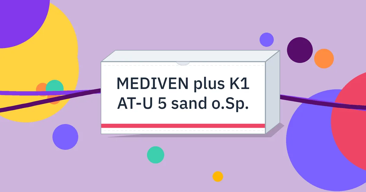 Symbolbild: Packung mit der Aufschrift MEDIVEN plus K1 AT-U 5 sand o.Sp. (PZN 18932394) – Verfügbarkeit und Bezug in Apotheken in Frankfurt am Main