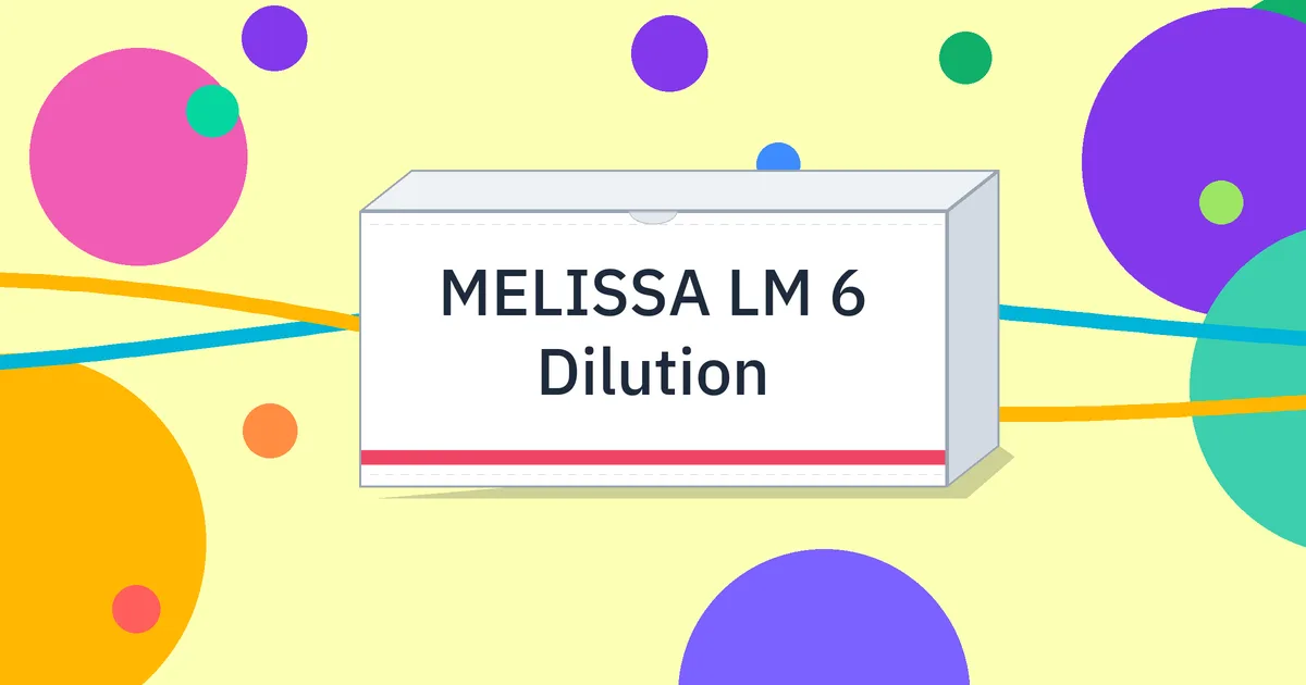 Symbolbild: Packung mit der Aufschrift MELISSA LM 6 Dilution (PZN 09650320) – Verfügbarkeit und Bezug in Apotheken in Frankfurt am Main