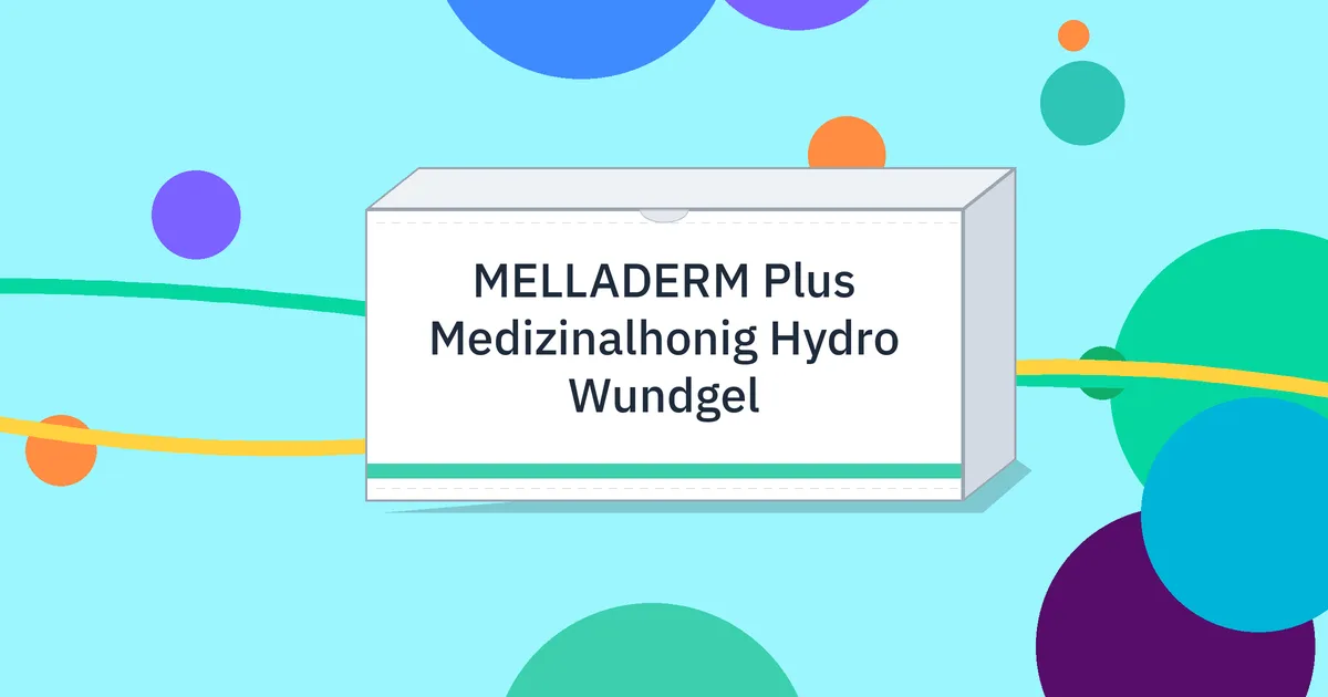 Symbolbild: Packung mit der Aufschrift MELLADERM Plus Medizinalhonig Hydro Wundgel (PZN 19975247) – Verfügbarkeit und Bezug in Apotheken in Frankfurt am Main