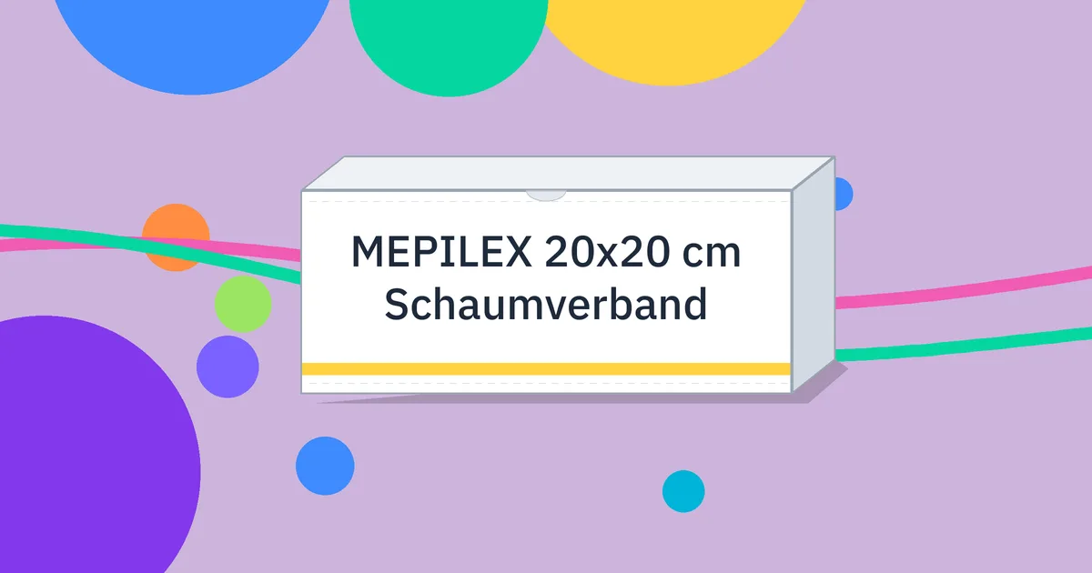 Symbolbild: Packung mit der Aufschrift MEPILEX 20x20 cm Schaumverband (PZN 13822152) – Verfügbarkeit und Bezug in Apotheken in Frankfurt am Main