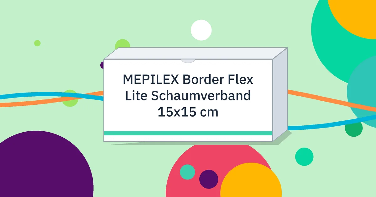Symbolbild: Packung mit der Aufschrift MEPILEX Border Flex Lite Schaumverband 15x15 cm (PZN 19362125) – Verfügbarkeit und Bezug in Apotheken in Frankfurt am Main