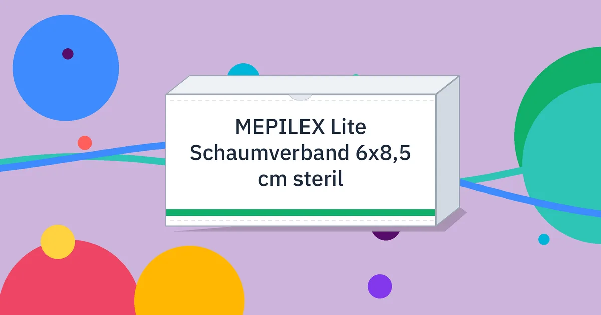 Symbolbild: Packung mit der Aufschrift MEPILEX Lite Schaumverband 6x8,5 cm steril (PZN 18748035) – Verfügbarkeit und Bezug in Apotheken in Frankfurt am Main