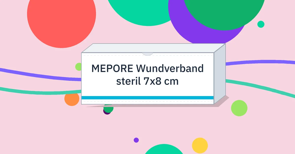 Symbolbild: Packung mit der Aufschrift MEPORE Wundverband steril 7x8 cm (PZN 17606095) – Verfügbarkeit und Bezug in Apotheken in Frankfurt am Main