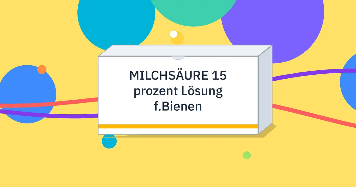 Symbolbild: Packung mit der Aufschrift MILCHSÄURE 15 prozent Lösung f.Bienen (PZN 04712246) – Verfügbarkeit und Bezug in Apotheken in Frankfurt am Main