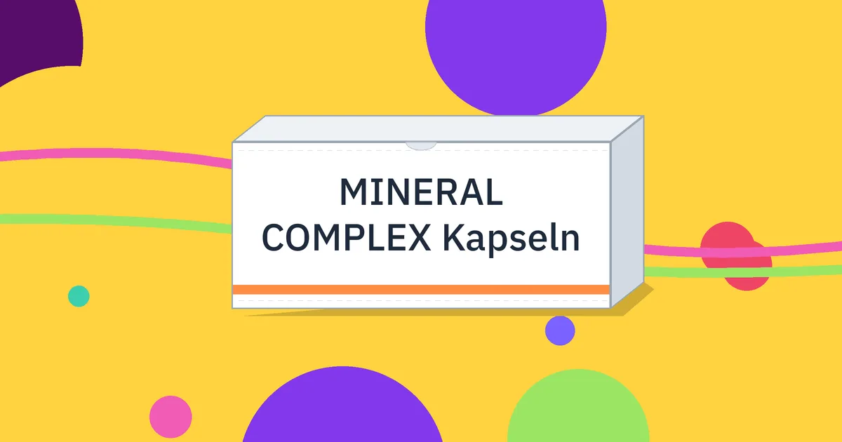 Symbolbild: Packung mit der Aufschrift MINERAL COMPLEX Kapseln (PZN 10732572) – Verfügbarkeit und Bezug in Apotheken in Frankfurt am Main
