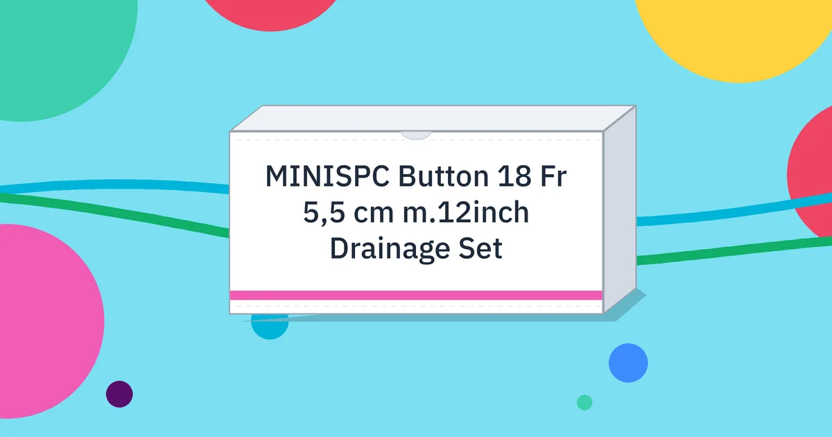 Symbolbild: Packung mit der Aufschrift MINISPC Button 18 Fr 5,5 cm m.12inch Drainage Set (PZN 20821124) – Verfügbarkeit und Bezug in Apotheken in Frankfurt am Main