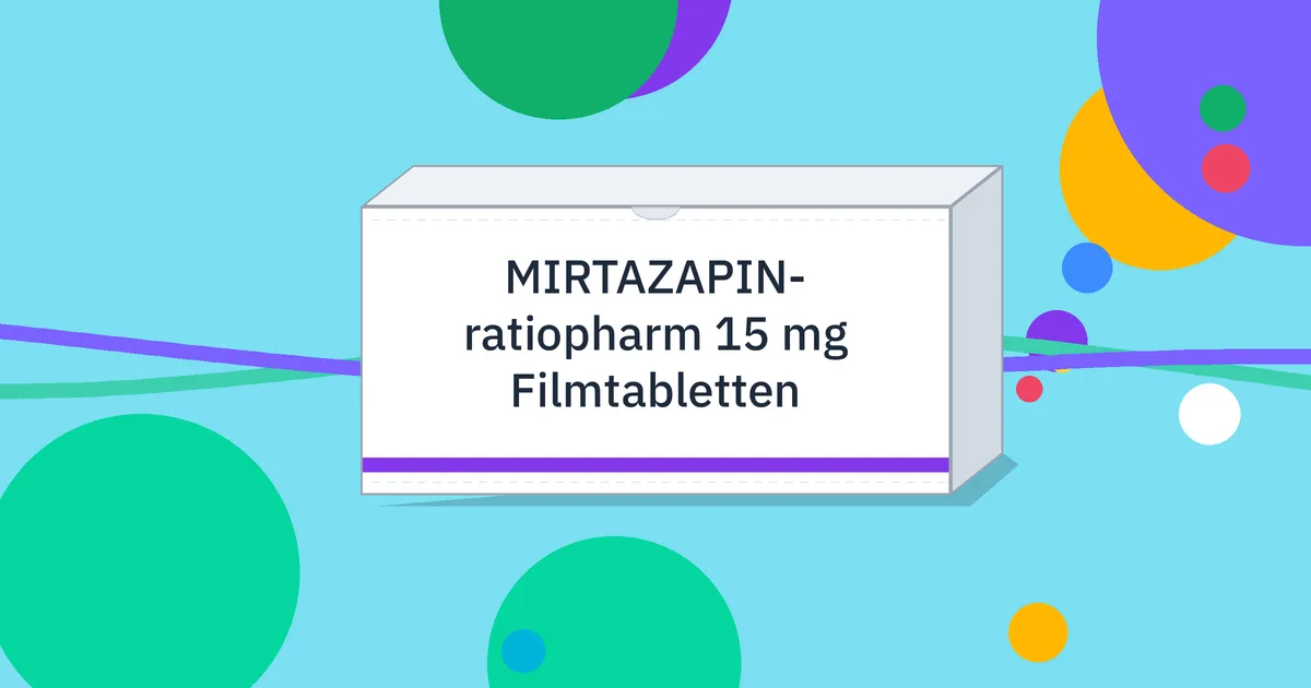Symbolbild: Packung mit der Aufschrift MIRTAZAPIN-ratiopharm 15 mg Filmtabletten (PZN 03120271) – Verfügbarkeit und Bezug in Apotheken in Frankfurt am Main
