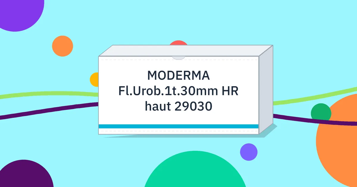 Symbolbild: Packung mit der Aufschrift MODERMA Fl.Urob.1t.30mm HR haut 29030 (PZN 01347527) – Verfügbarkeit und Bezug in Apotheken in Frankfurt am Main