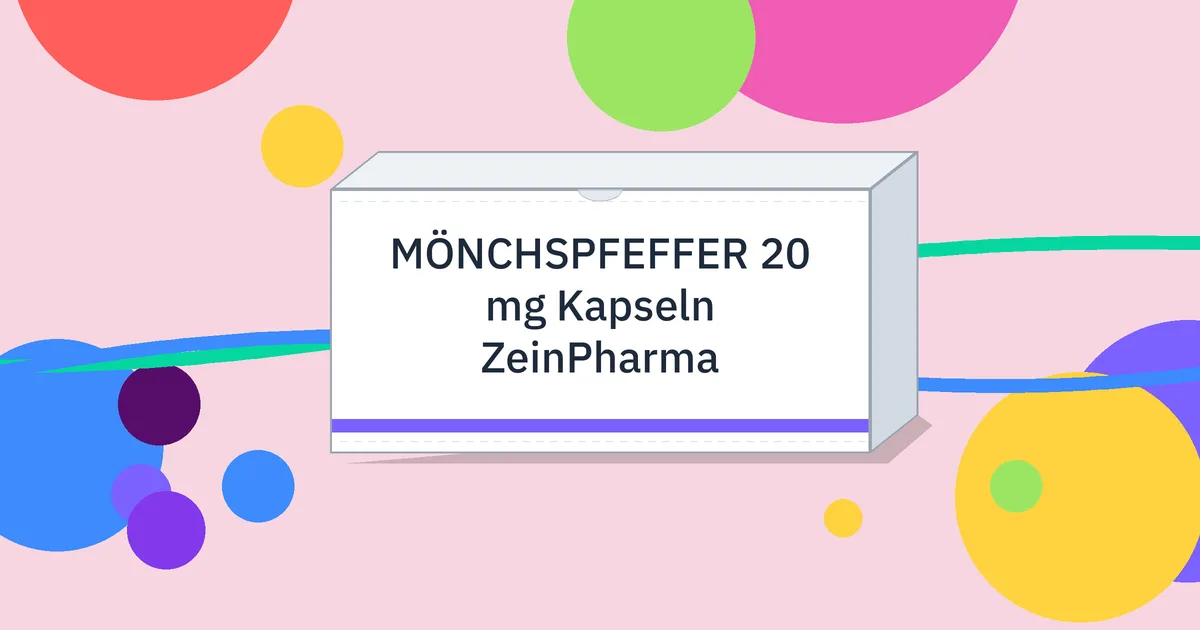 Symbolbild: Packung mit der Aufschrift MÖNCHSPFEFFER 20 mg Kapseln ZeinPharma (PZN 17240263) – Verfügbarkeit und Bezug in Apotheken in Frankfurt am Main
