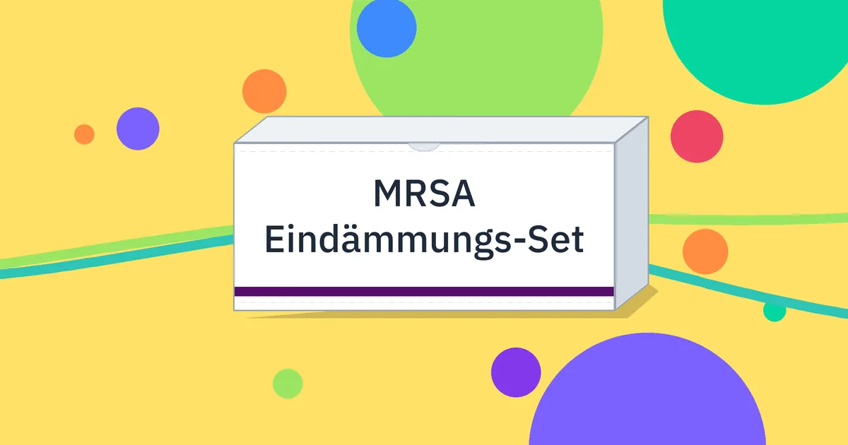 Symbolbild: Packung mit der Aufschrift MRSA Eindämmungs-Set (PZN 11304080) – Verfügbarkeit und Bezug in Apotheken in Frankfurt am Main