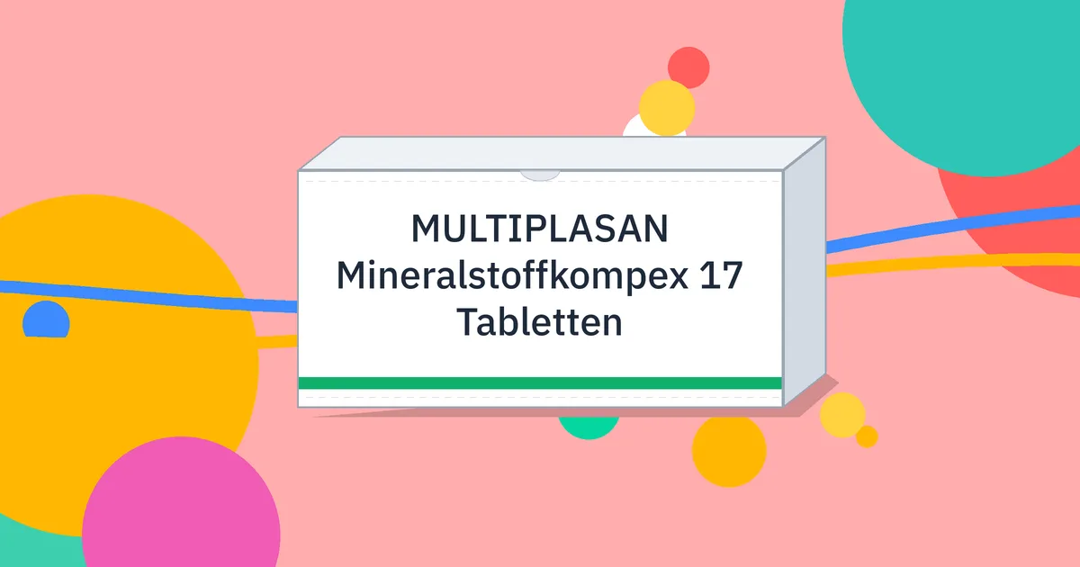 Symbolbild: Packung mit der Aufschrift MULTIPLASAN Mineralstoffkompex 17 Tabletten (PZN 00552248) – Verfügbarkeit und Bezug in Apotheken in Frankfurt am Main