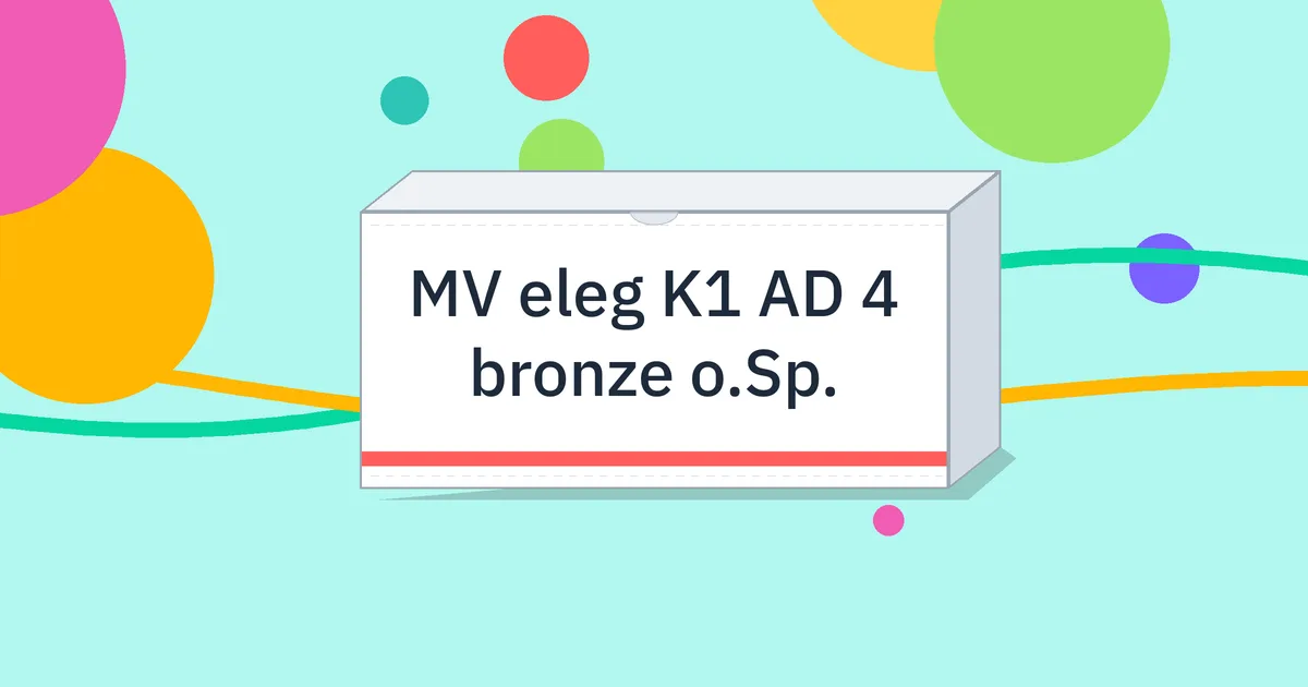 Symbolbild: Packung mit der Aufschrift MV eleg K1 AD 4 bronze o.Sp. (PZN 14704905) – Verfügbarkeit und Bezug in Apotheken in Frankfurt am Main