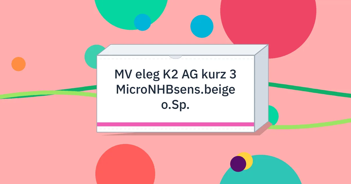 Symbolbild: Packung mit der Aufschrift MV eleg K2 AG kurz 3 MicroNHBsens.beige o.Sp. (PZN 15710196) – Verfügbarkeit und Bezug in Apotheken in Frankfurt am Main