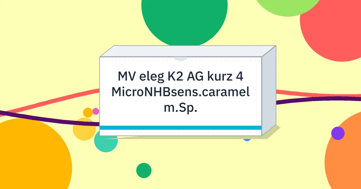Symbolbild: Packung mit der Aufschrift MV eleg K2 AG kurz 4 MicroNHBsens.caramel m.Sp. (PZN 16069577) – Verfügbarkeit und Bezug in Apotheken in Frankfurt am Main