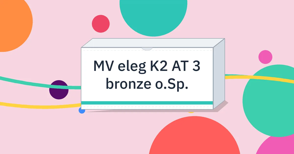 Symbolbild: Packung mit der Aufschrift MV eleg K2 AT 3 bronze o.Sp. (PZN 15284658) – Verfügbarkeit und Bezug in Apotheken in Frankfurt am Main
