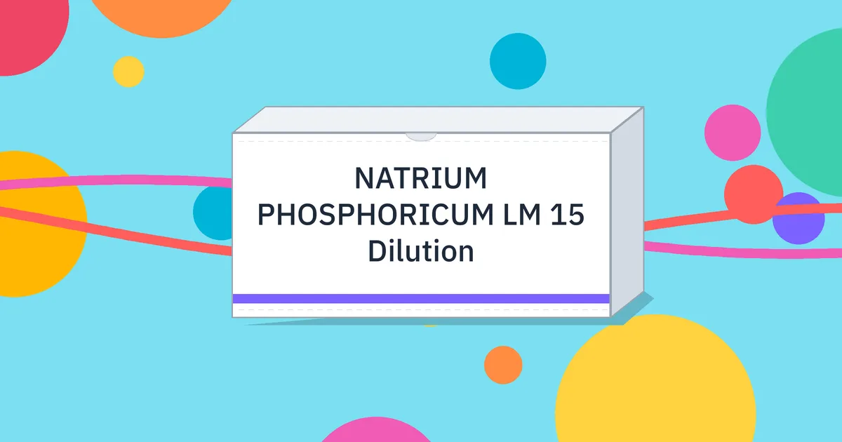 Symbolbild: Packung mit der Aufschrift NATRIUM PHOSPHORICUM LM 15 Dilution (PZN 12966133) – Verfügbarkeit und Bezug in Apotheken in Frankfurt am Main