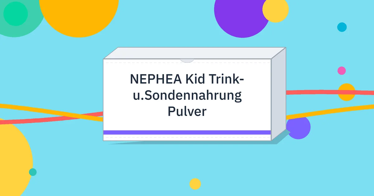 Symbolbild: Packung mit der Aufschrift NEPHEA Kid Trink- u.Sondennahrung Pulver (PZN 10281603) – Verfügbarkeit und Bezug in Apotheken in Frankfurt am Main
