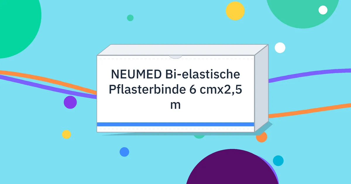 Symbolbild: Packung mit der Aufschrift NEUMED Bi-elastische Pflasterbinde 6 cmx2,5 m (PZN 12496845) – Verfügbarkeit und Bezug in Apotheken in Frankfurt am Main
