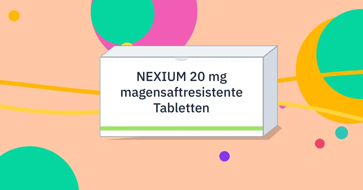Symbolbild: Packung mit der Aufschrift NEXIUM 20 mg magensaftresistente Tabletten (PZN 07789060) – Verfügbarkeit und Bezug in Apotheken in Frankfurt am Main
