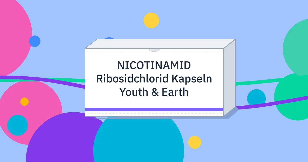 Symbolbild: Packung mit der Aufschrift NICOTINAMID Ribosidchlorid Kapseln Youth & Earth (PZN 16867882) – Verfügbarkeit und Bezug in Apotheken in Frankfurt am Main