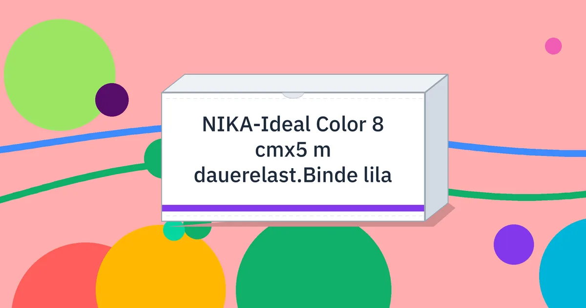Symbolbild: Packung mit der Aufschrift NIKA-Ideal Color 8 cmx5 m dauerelast.Binde lila (PZN 14236077) – Verfügbarkeit und Bezug in Apotheken in Frankfurt am Main