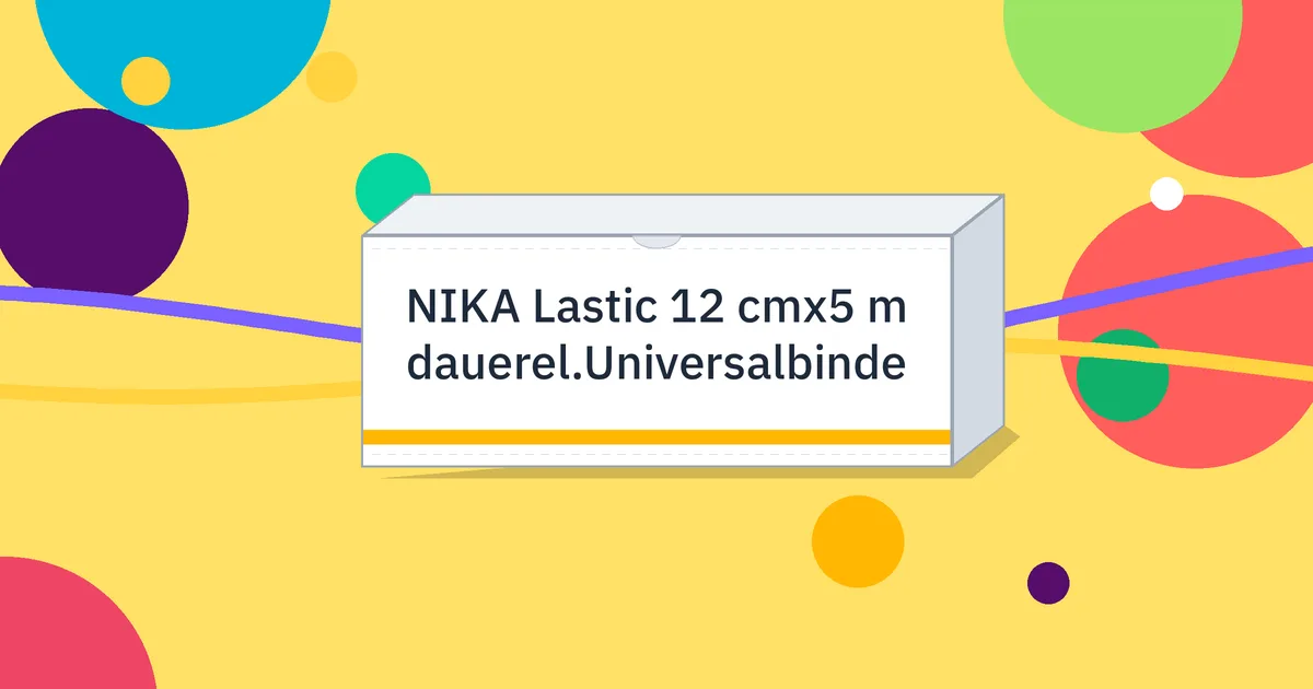 Symbolbild: Packung mit der Aufschrift NIKA Lastic 12 cmx5 m dauerel.Universalbinde (PZN 18171073) – Verfügbarkeit und Bezug in Apotheken in Frankfurt am Main
